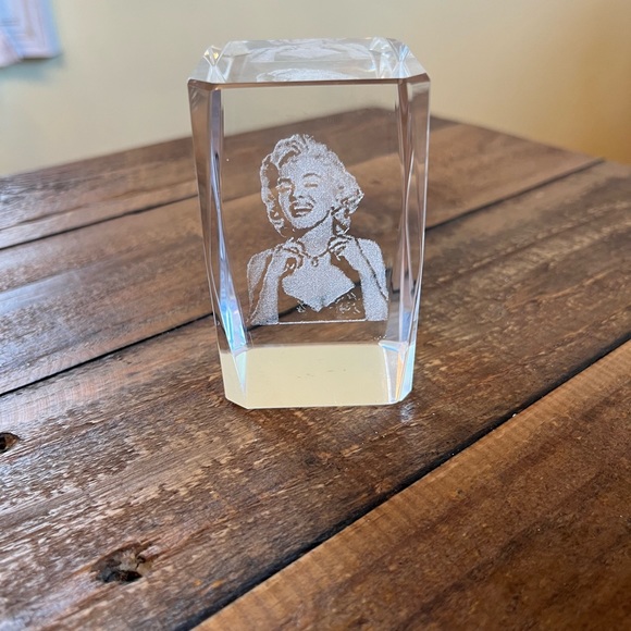 Other | Vintage Marilyn Monroe Laseretched Glass Paperweight | Poshmark